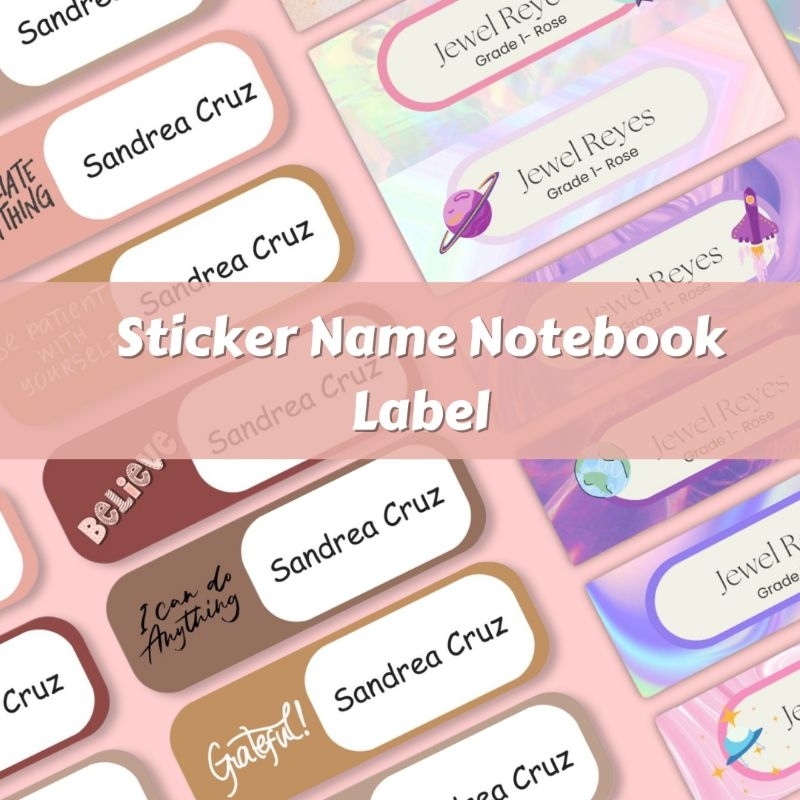 CUSTOMIZED STICKER NAME LABEL(For notebook or books) | Shopee Philippines