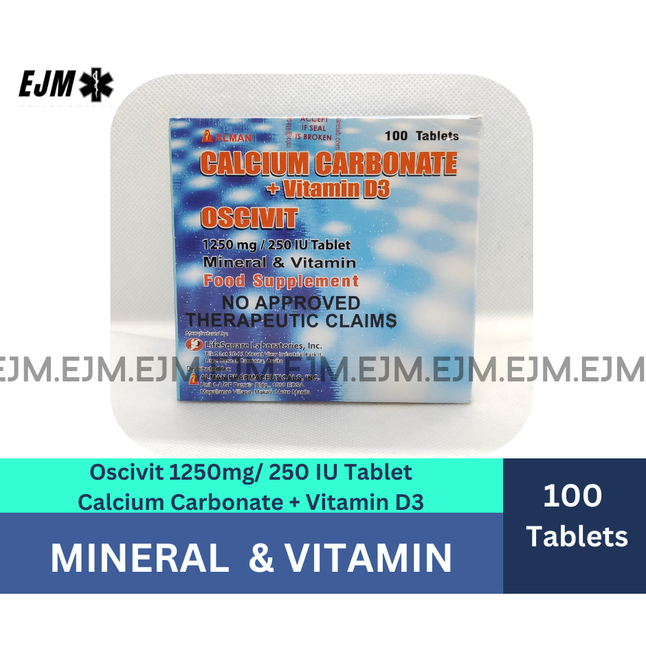 OSCIVIT Calcium carbonate + vitamin D3 Mineral and Vitamin 100 tablets ...