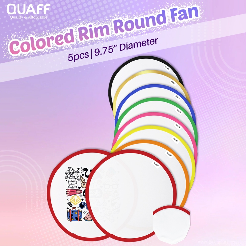 Sublimation Foldable Round Fan Rim Colored Lining Printable 5pcs ...