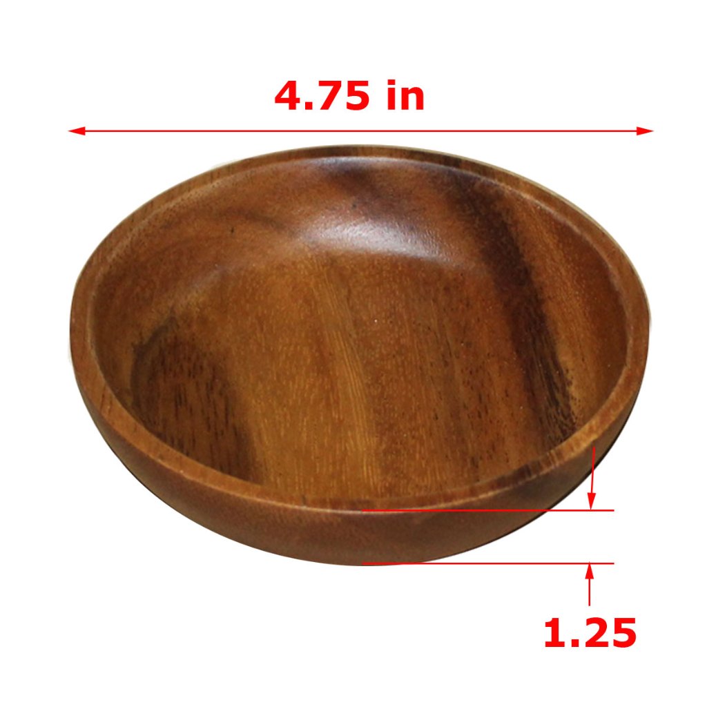 4pcs Small Round Wooden Saucer Plate / Saucer Bowl 1.25x4.75x4.75 ...