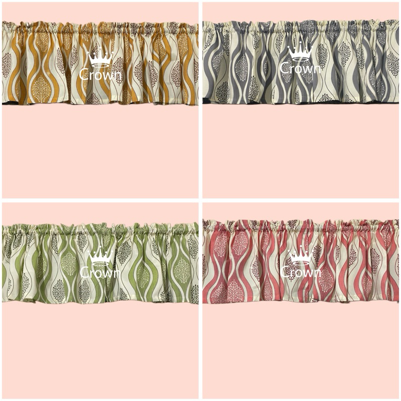 CROWN - Printed Sylvia Design Valance Curtain Non-Ring for High Window ...