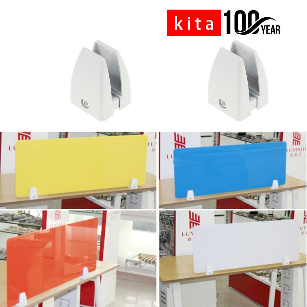 2pcs Office Desk ~~~~ Screen Glass Clip Partition l Bracket Divider l ...