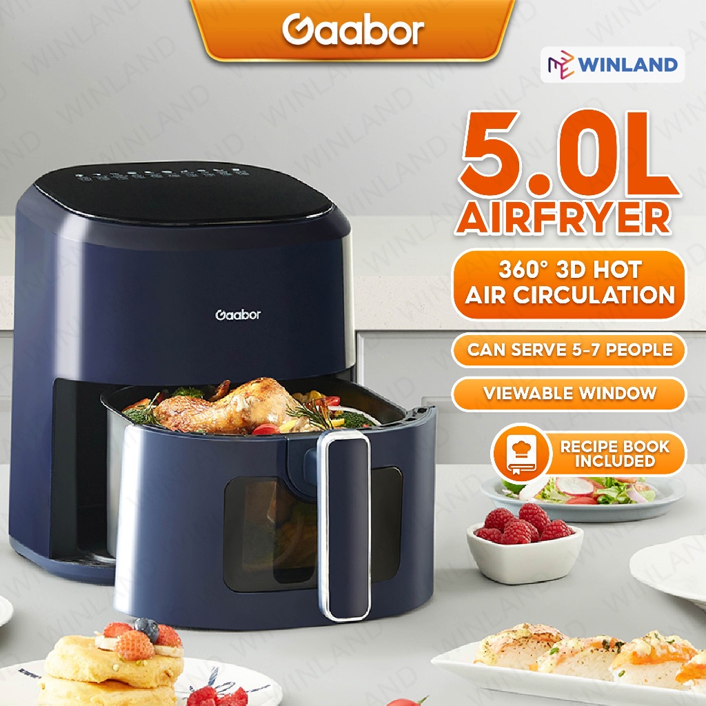 Gaabor by Winland 5L Air Fryer Oil Free Oven with 8'Functions Menu ...