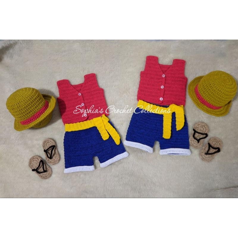 CROCHET LUFFY ONE PIECE COSTUME FOR BABY | Shopee Philippines