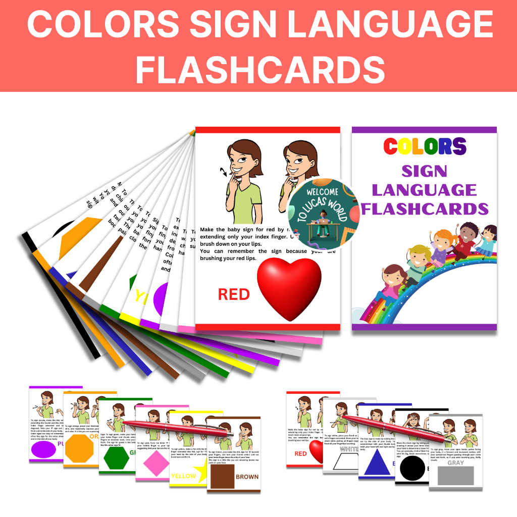 COLORS SIGN LANGUAGE FLASHCARDS ASL , AMERICAN SIGN LANGUAGE FLASH ...