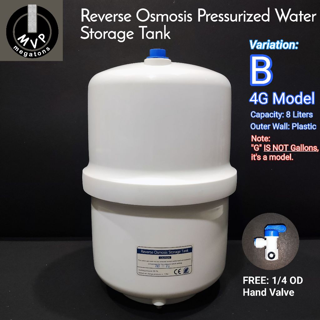 Reverse Osmosis Pressurized Water Storage Tank 1/4" BSPT Male Thread RO ...