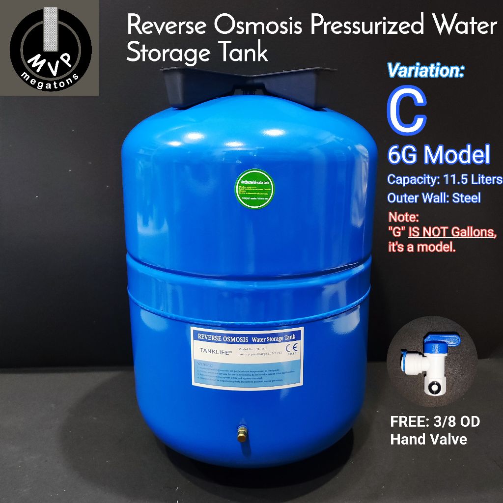 Reverse Osmosis Pressurized Water Storage Tank 1/4" BSPT Male Thread RO ...
