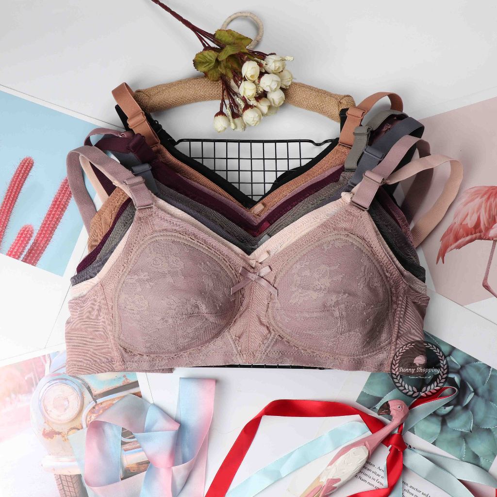 Sunny Cup B Non wire No Padding No Foam bra Size: 36-44 #B002 | Shopee ...