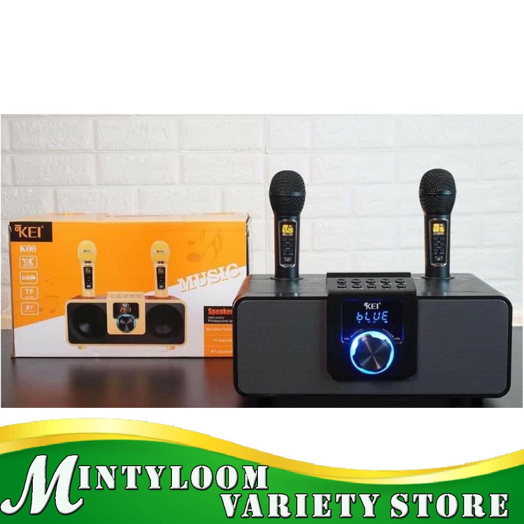 KEI K08 bluetooth karaoke speaker Comes with 2 wireless microphones ...