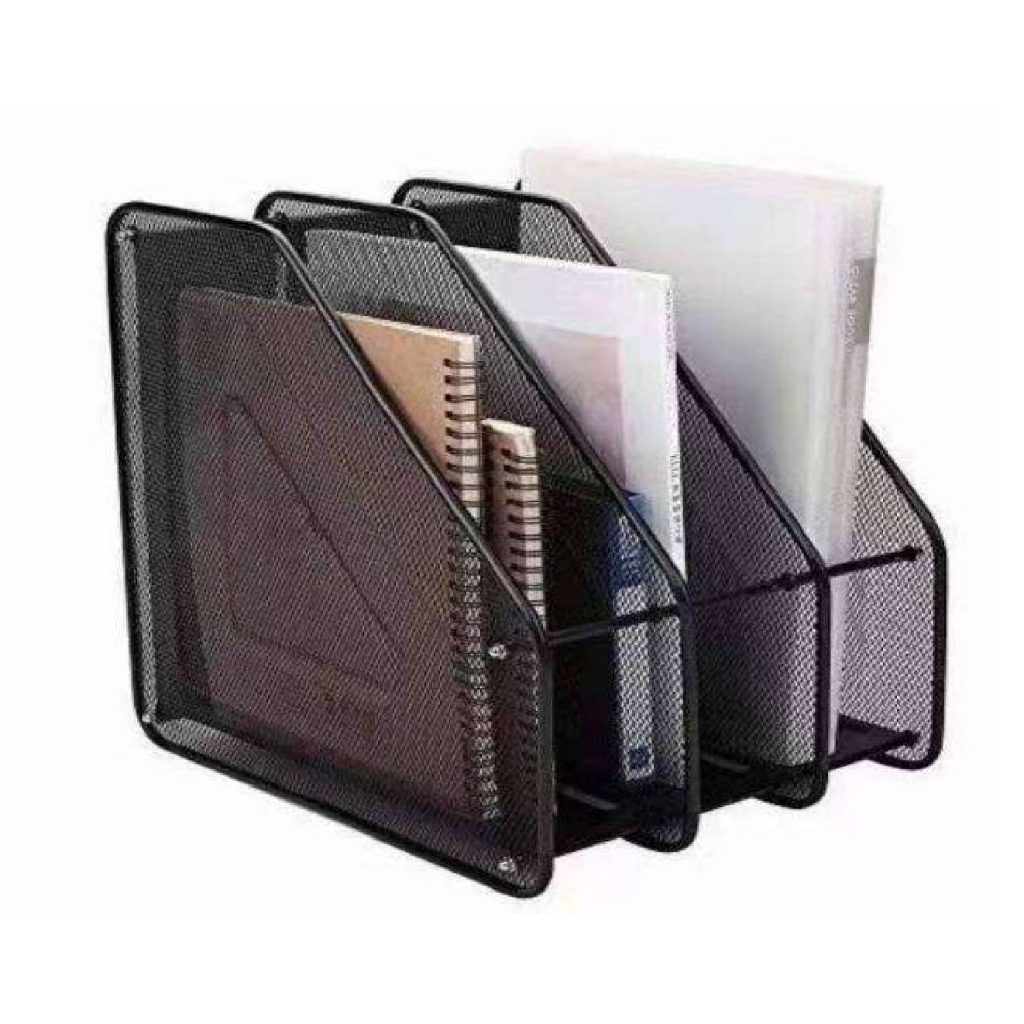 Wire Mesh 3 Tier File Frame Desktop File Bar Magazine Book Rack ...