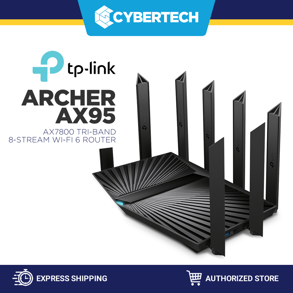 Cybertech TP-Link Archer AX95 AX7800 Tri-Band 8-Stream Wi-Fi 6 Router ...