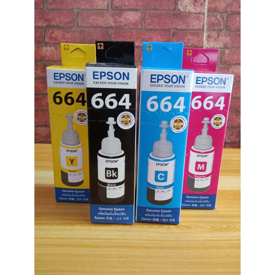Epson 664 Original Ink Bottle Black Cyan Yellow Magenta | Shopee Philippines