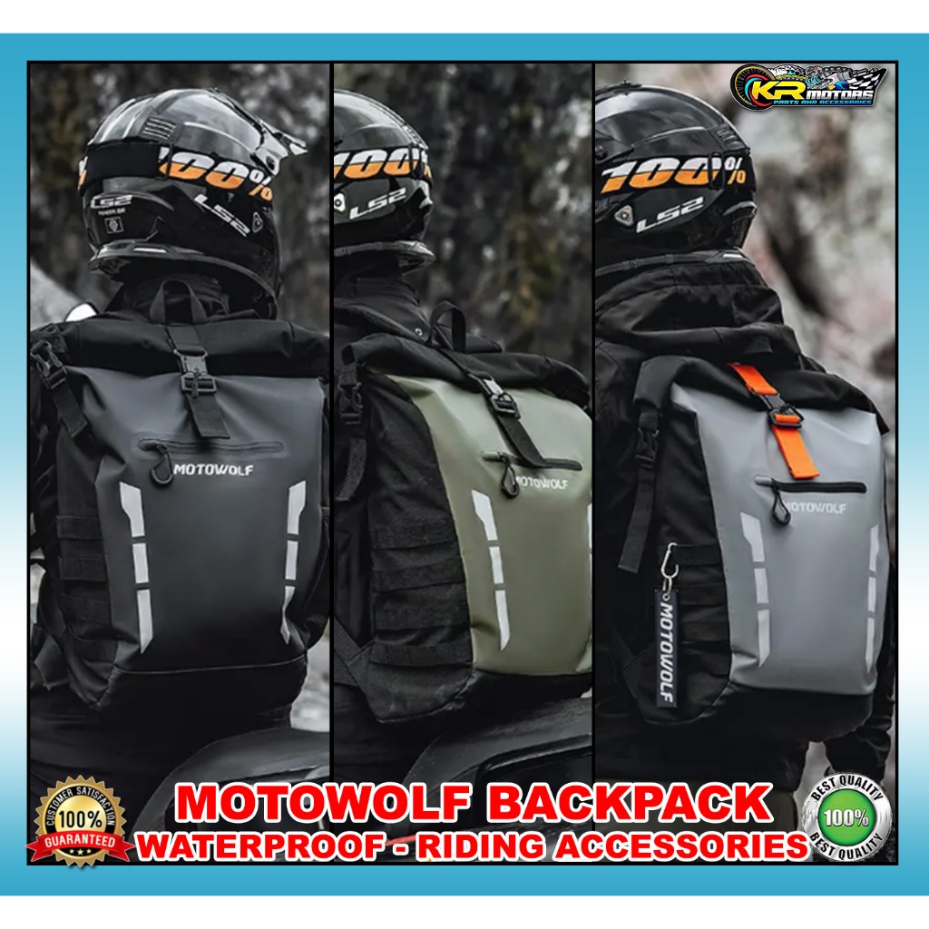 Motowolf Backpack, Dry Bag for Motorcycle RIders, Riding Gear ...