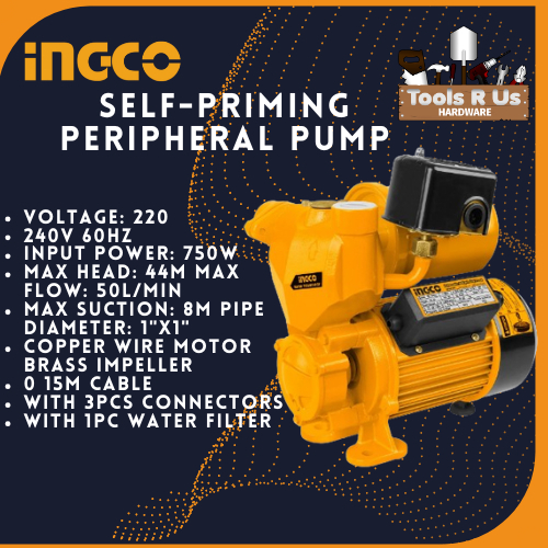 INGCO SELF-PRIMING PERIPHERAL PUMP 750W VPA7505-5 | POWER TOOLS ...