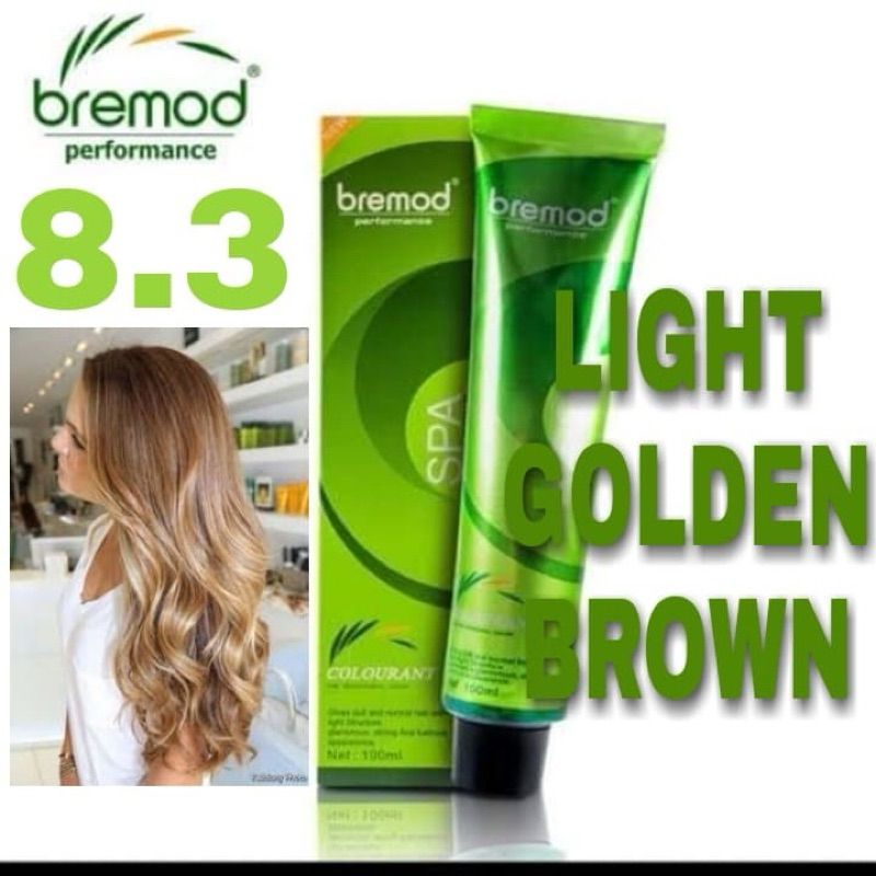 Bremod Hair color 8.3 Light Golden brown hair Dye | Shopee Philippines