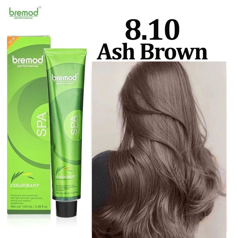 BREMOD hair color 8.10 ASH BROWN, 100mL hair dye | oxidizing cream ...