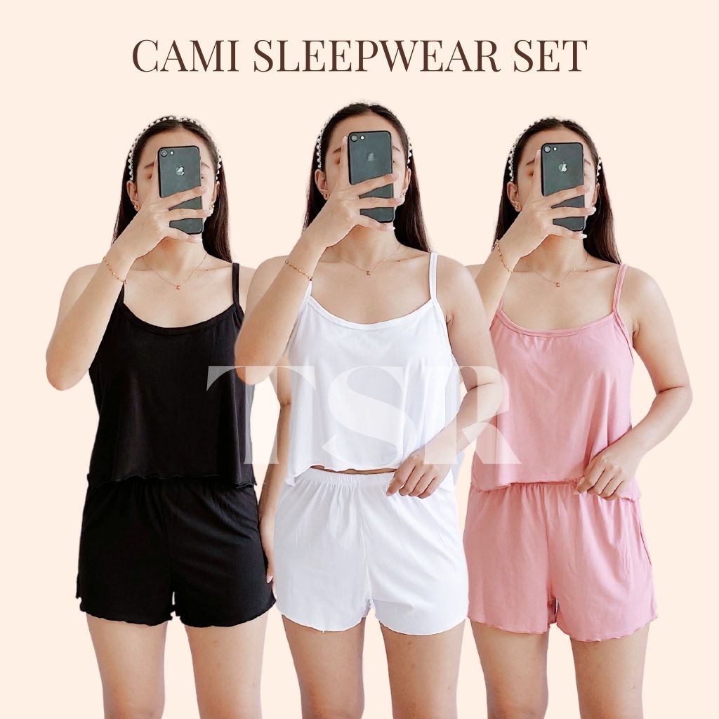 TSR Cami Sleepwear Set (Trendy Korean Inspire Fashion Coordinates ...