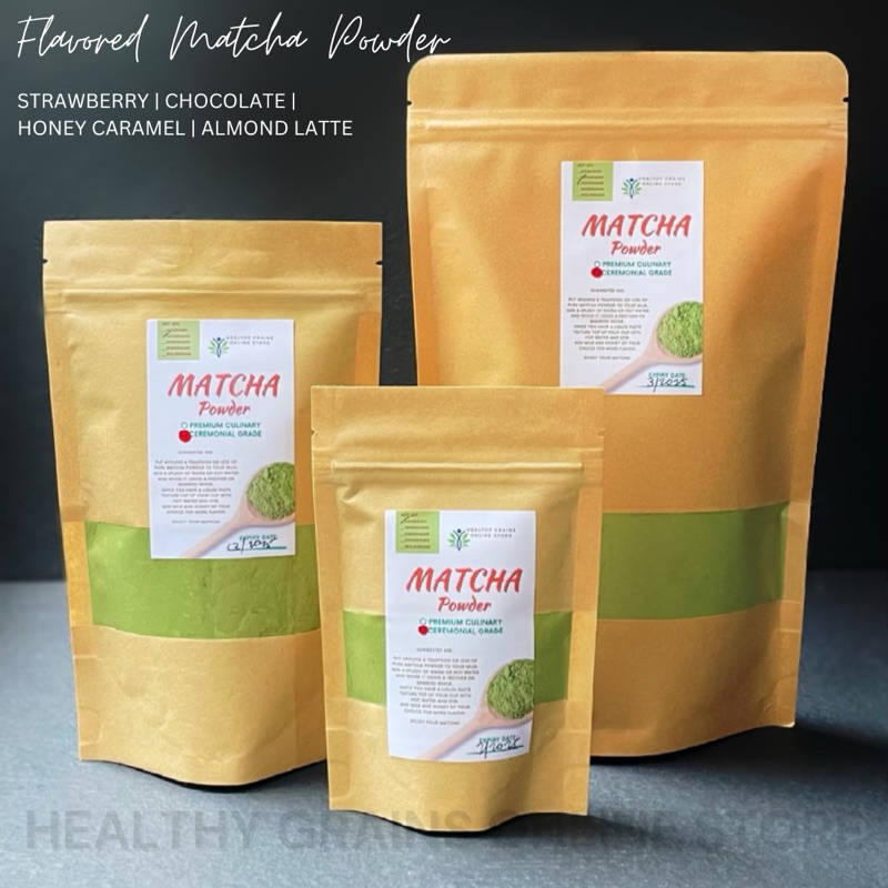 Flavored Matcha Ceremonial Powder (Strawberry / Honey Caramel ...
