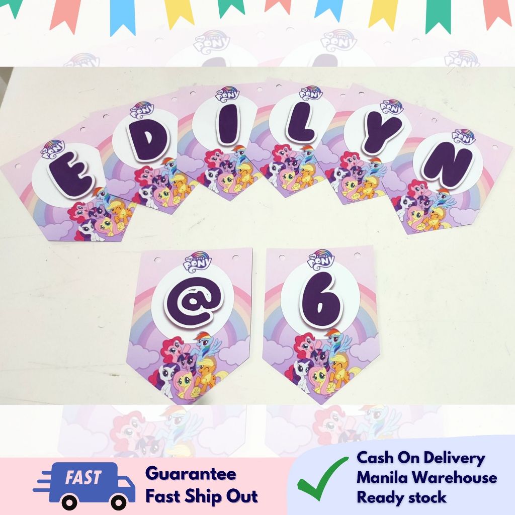 Partify MY LITTLE PONY Theme customizable banner kids girls and boy ...