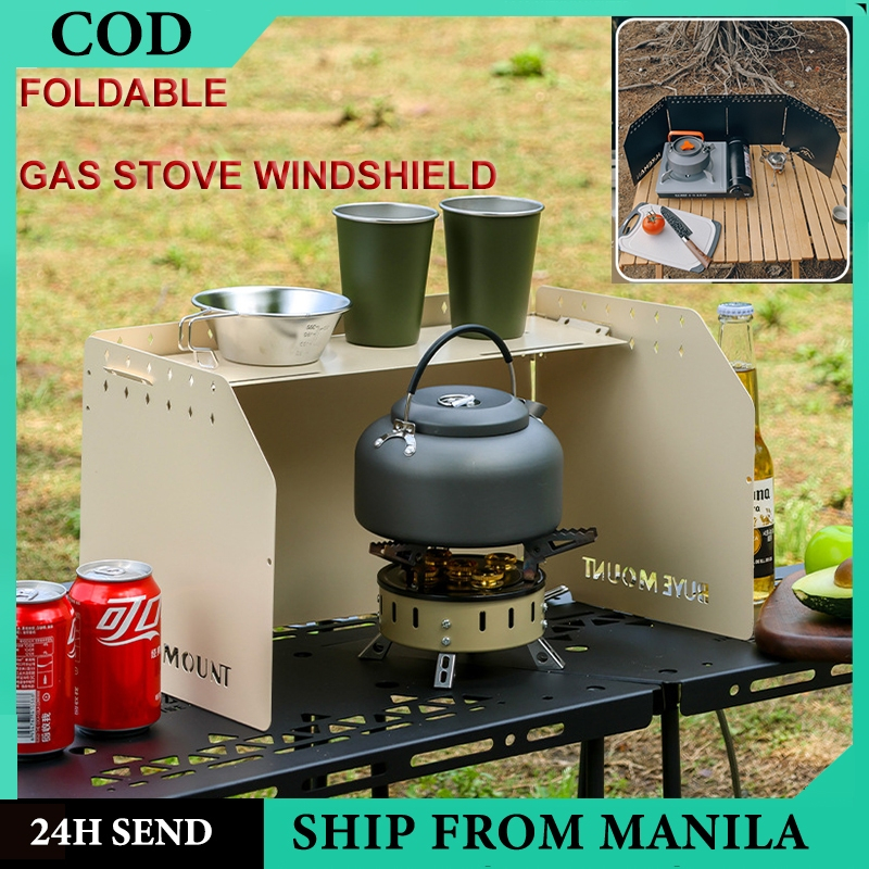 Foldable Gas Stove Windshield Camping Cooking Burner Windproof Screen ...