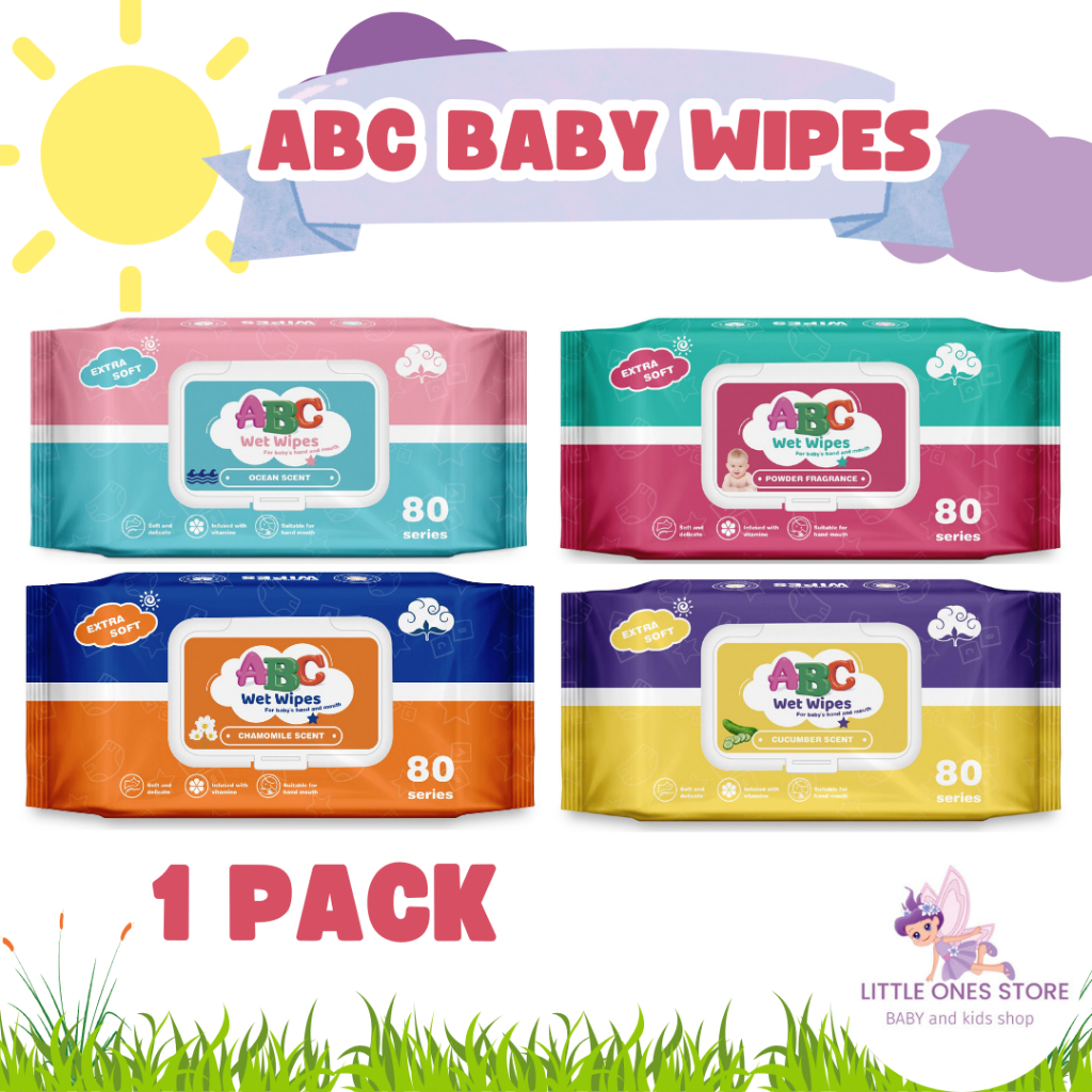 Littleonesstore ABC Baby Care Scented Wet Wipes 80 Sheets per pack ...