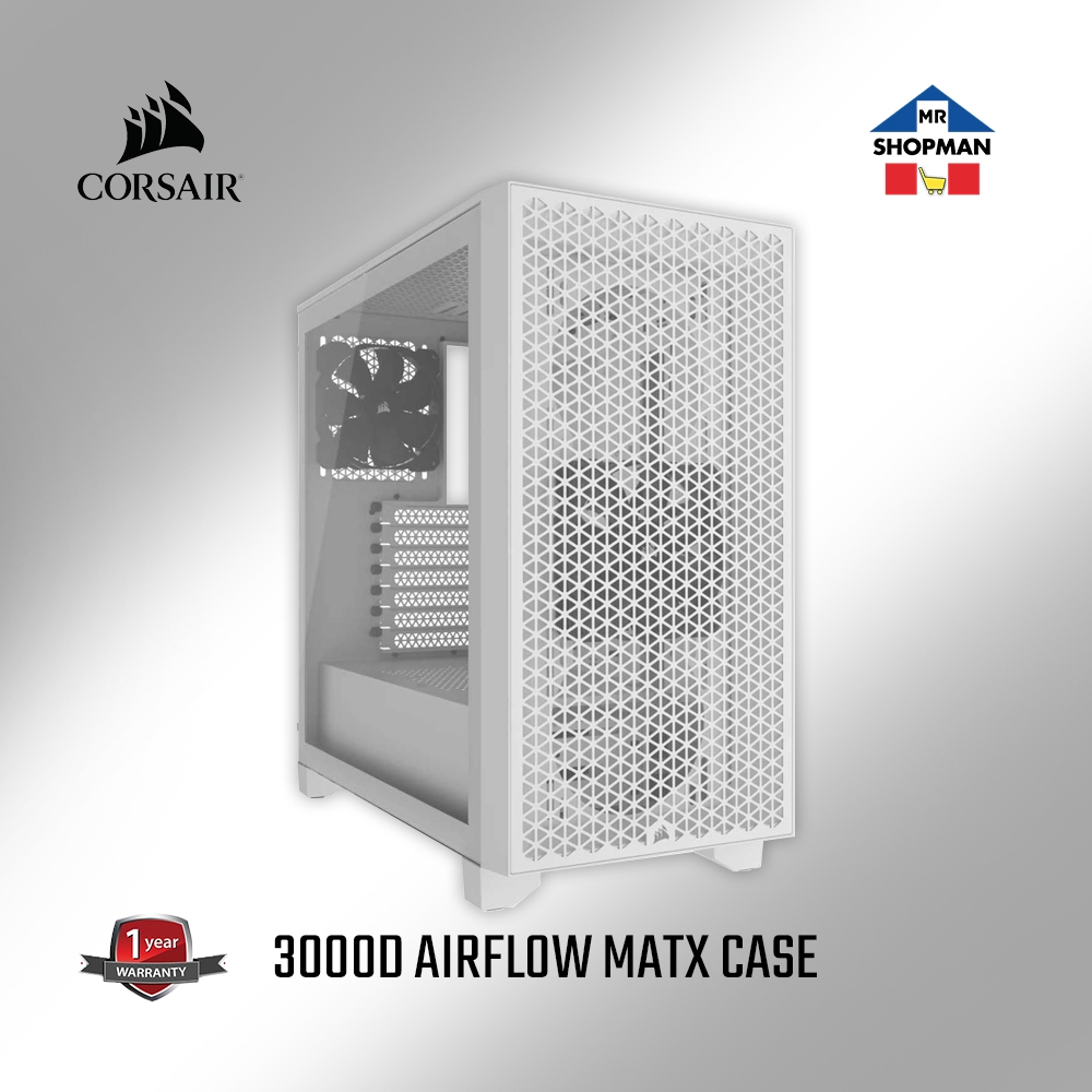 Corsair 3000D AIRFLOW Mid-Tower White MATX Chassis PC Case | Shopee ...