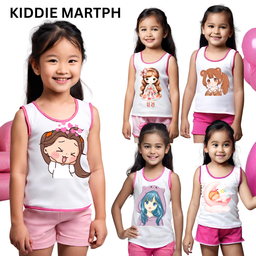 Girls Sando For Kids Tank Tops for Ages 1-8 with Girl Cartoon Print ...