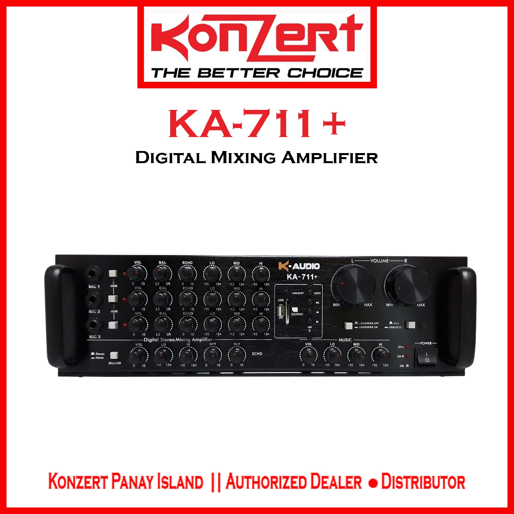 Konzert K Audio KA-711+ Digital Mixing Amplifier 600W X 2 with USB, SD and Bluetooth | Shopee ...
