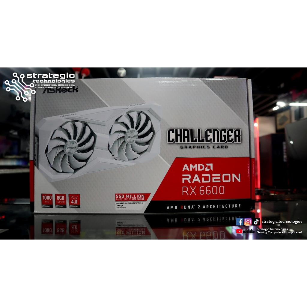 ASRock AMD Radeon RX 6600 Challenger White Dual Fan 8GB GDDR6 PCIe 4.0 ...