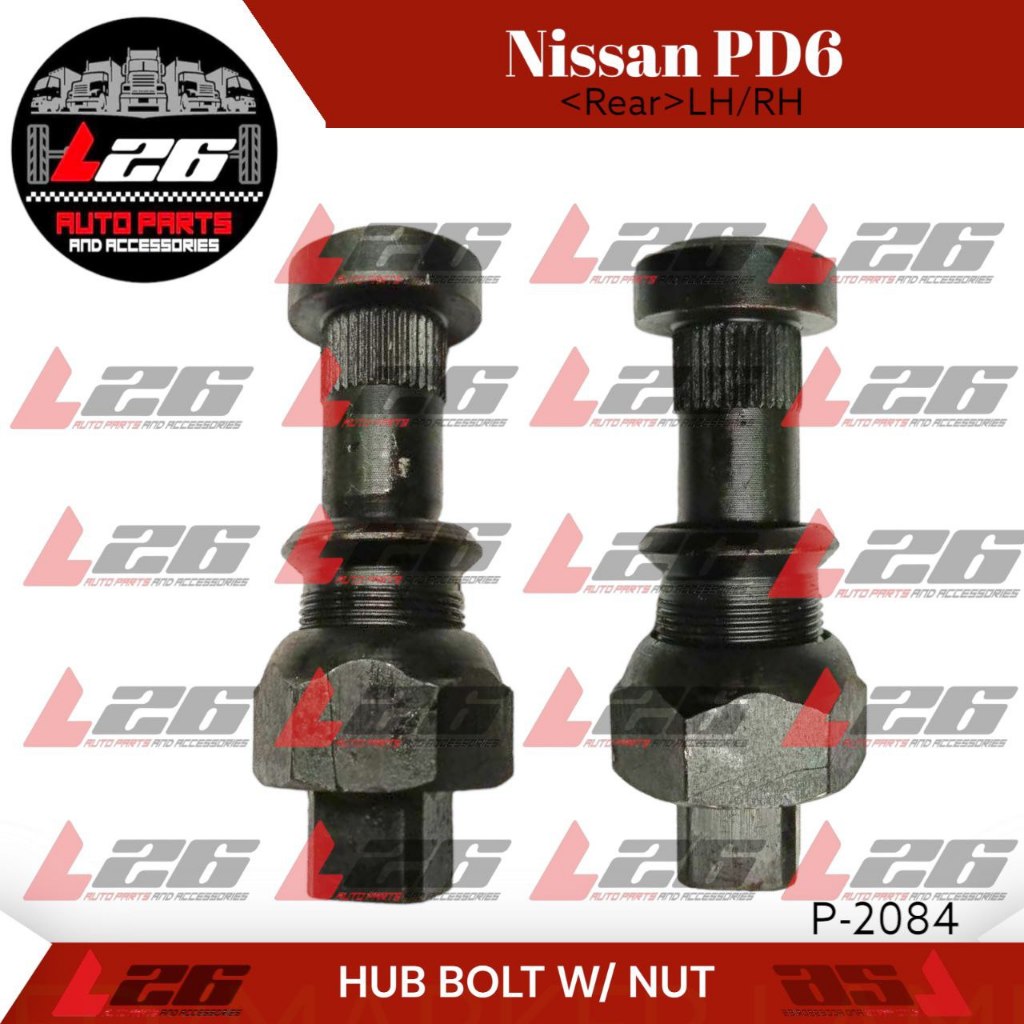 Nissan PD6 HUB BOLT W/ NUT REAR RH/LH P-2084 | Shopee Philippines