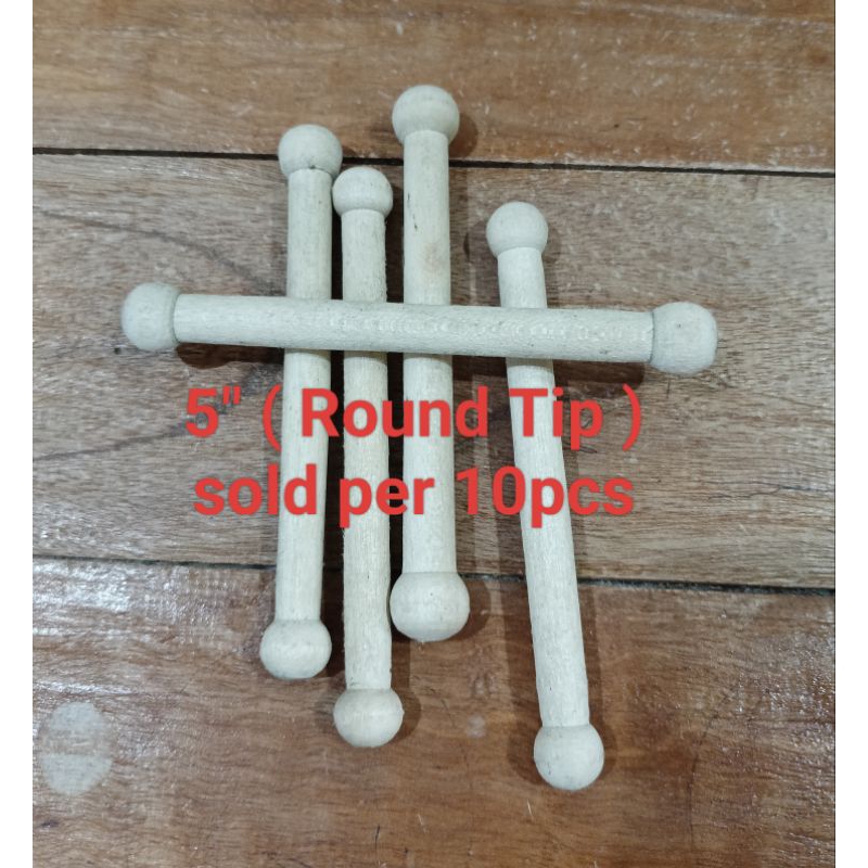 5" Unpainted Wooden Scroll Rod ( Round Tip ) 10pcs | Shopee Philippines