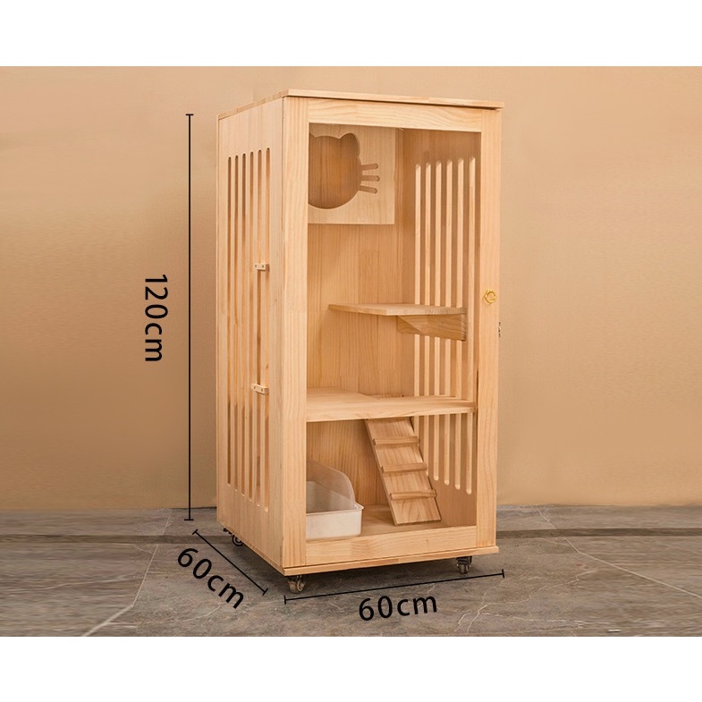 SP Cat cottage wood cat house home cat litter display cabinet Multi ...