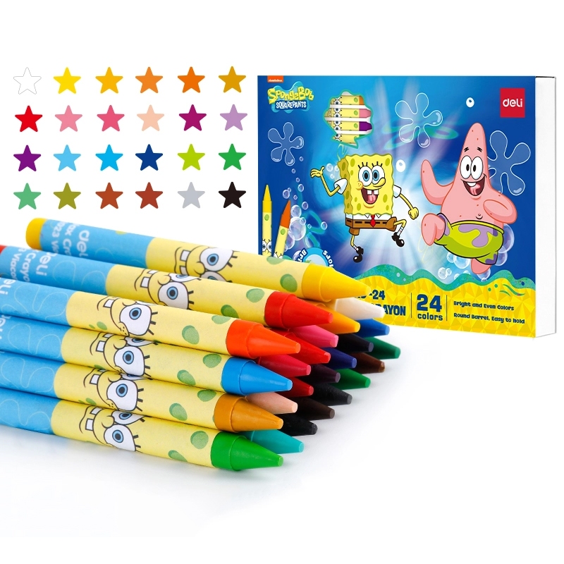 Deli C219-24 Spongebob Wax Crayon 24 Colors | Shopee Philippines