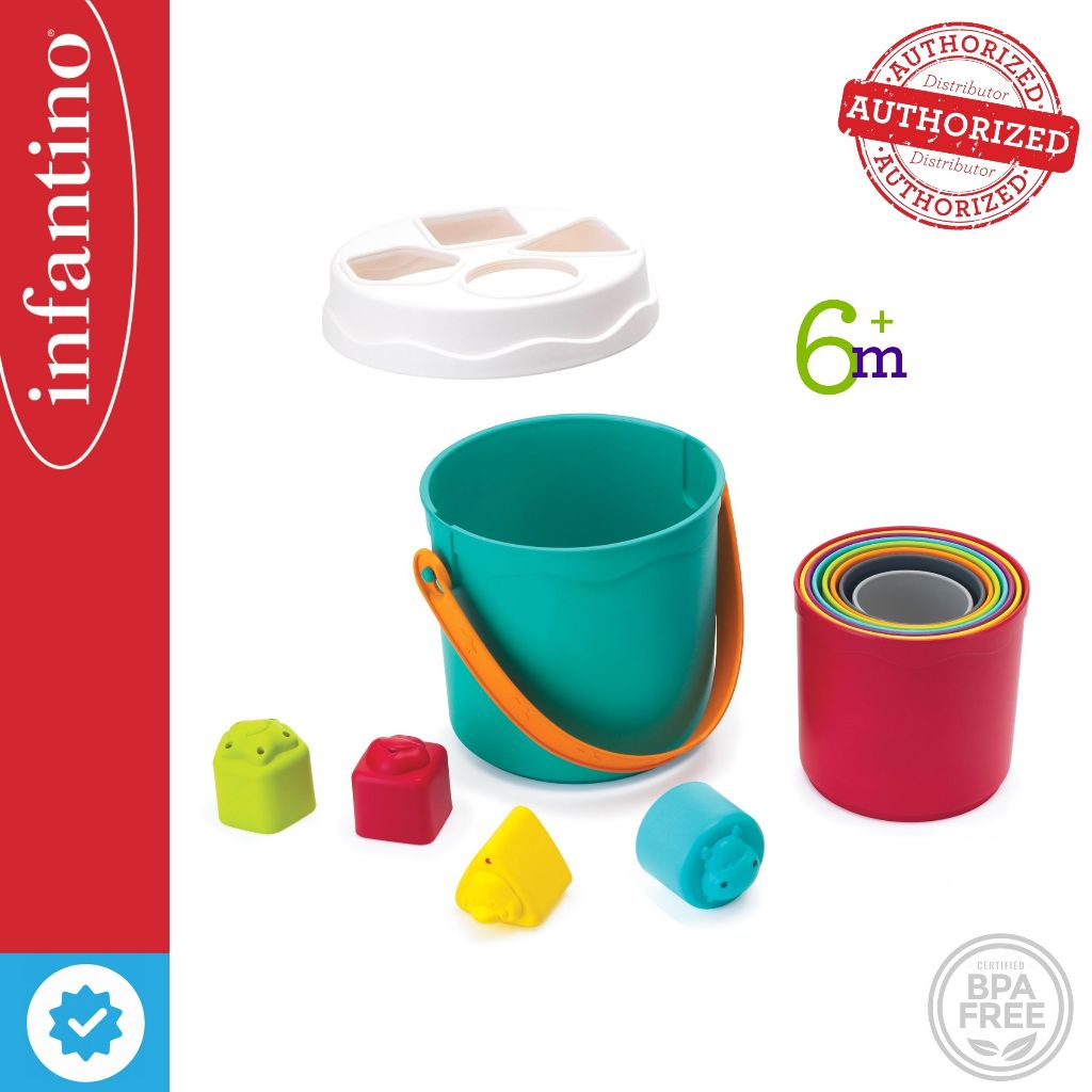 INFANTINO Shape Sorting Stack 'n Nest Buckets™ (BPA-Free) | Sensory ...