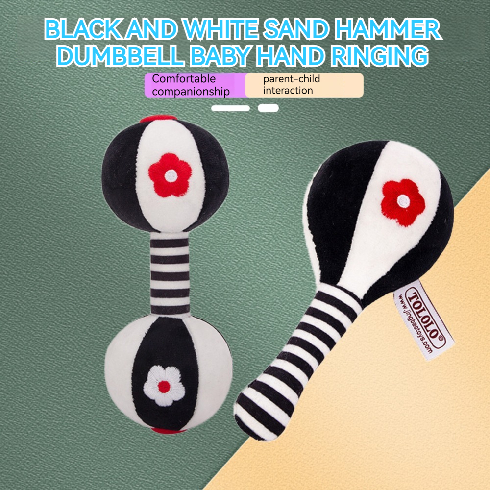 2PCS Baby Shaker Rattle Toy Sand Hammer Dumbbell Comfort Toy Wrist ...