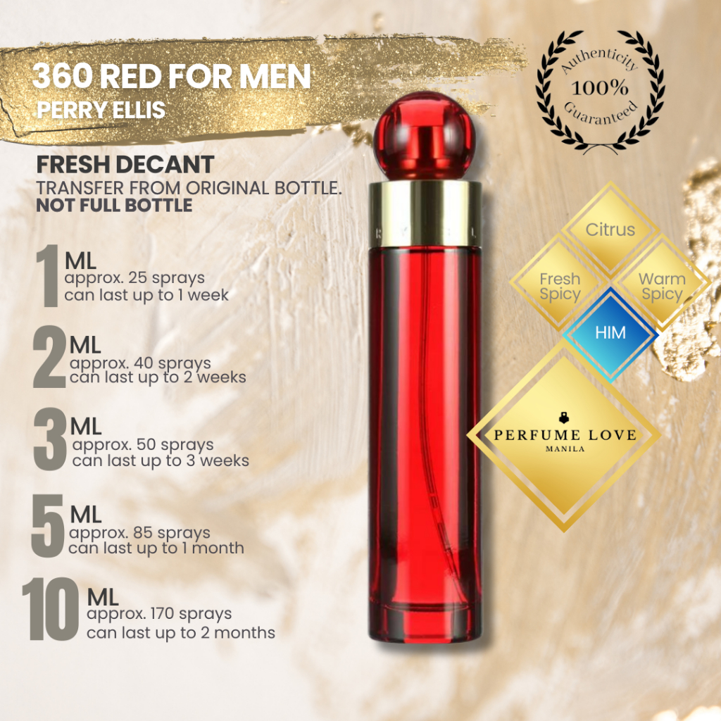 PERFUME DECANT Perry Ellis Red for Men | Shopee Philippines