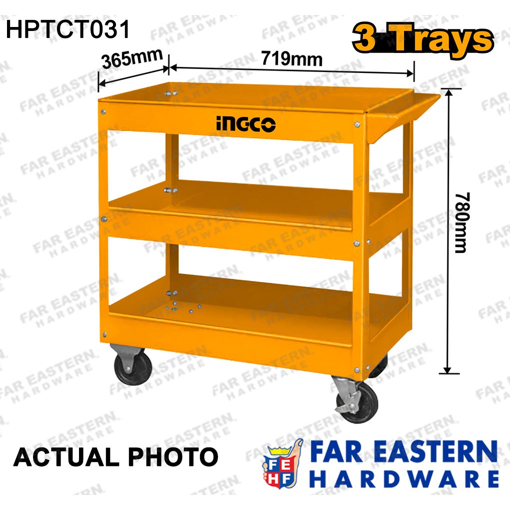 INGCO Tool Cart Organizer Storage Toolbox Drawer Trolley w/ Wheels 2 ...