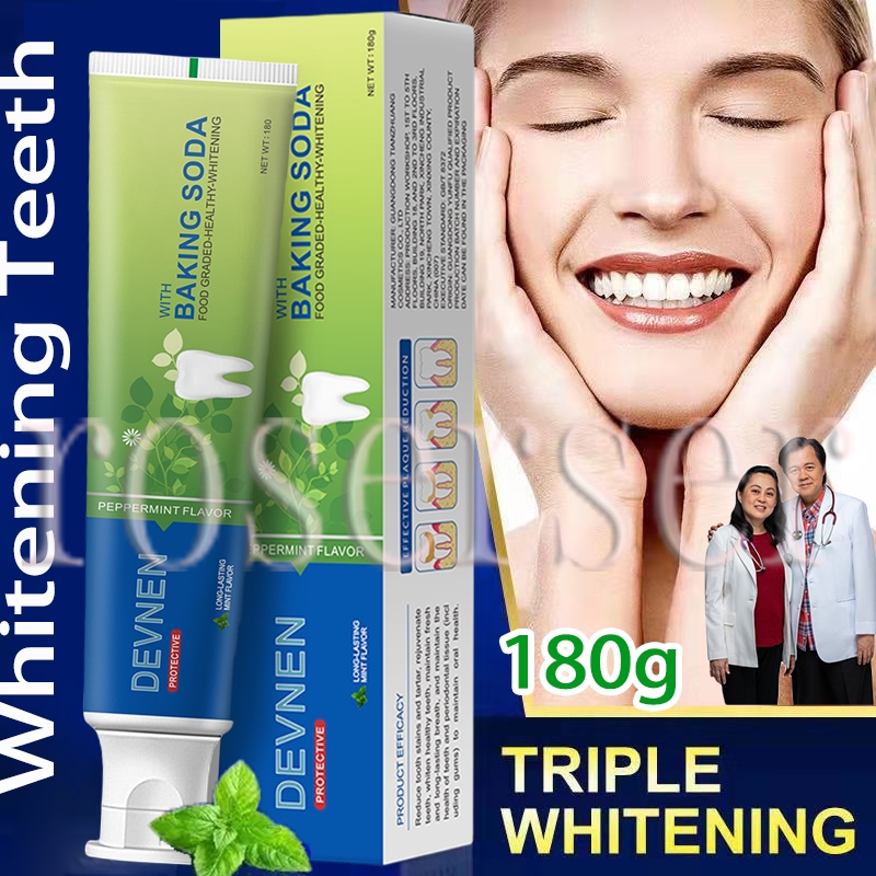 DEVNEN 180G Baking Soda Mint Toothpaste Whitening Teeth Care Freshen ...