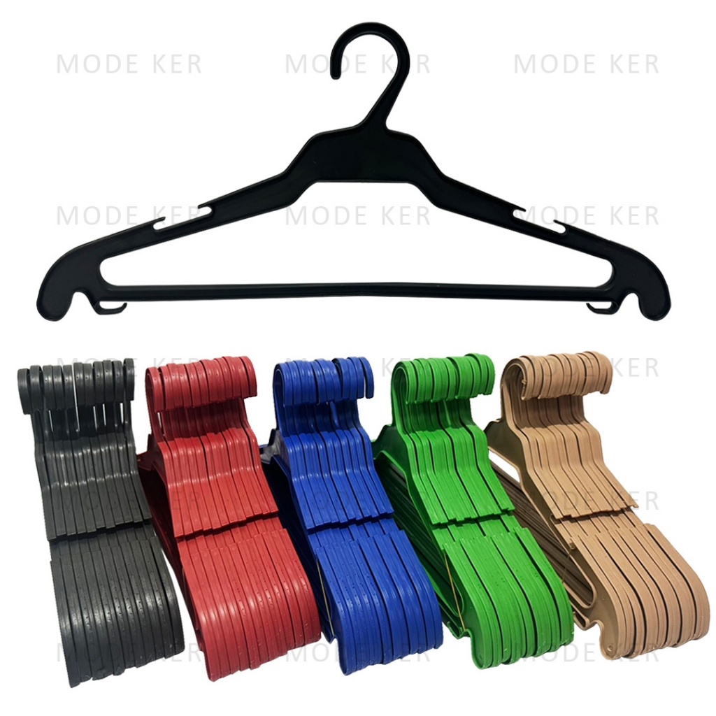 3dozen(36pcs)Plastic ADULT FLAT HANGER Black and Color Plastic Hanger ...