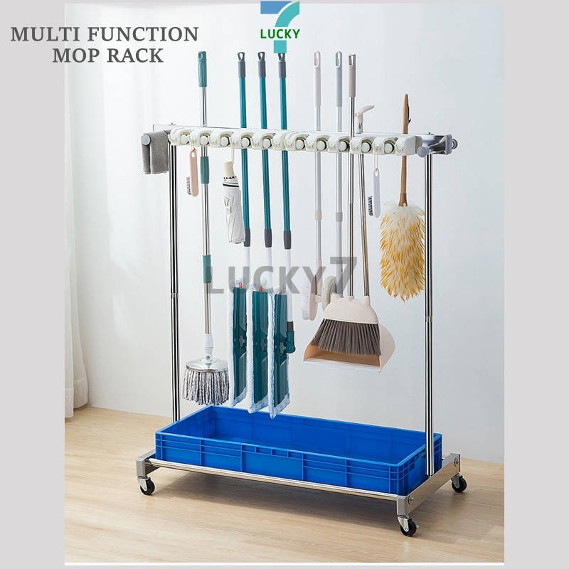 Hanging cleaning tool rack Mobile mop holder Suitable for hotels ...