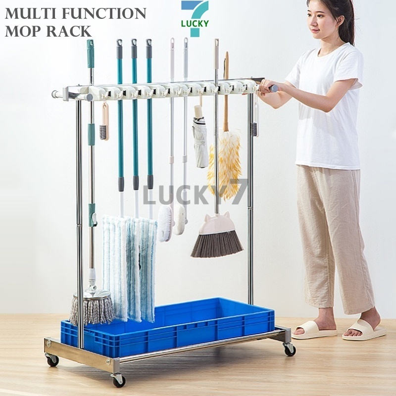Mop holder Cleaning tool storage rack Cleaning tool storage rack Floor ...