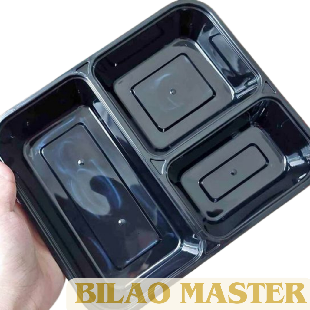 3D Bento Box Black 10pcs per pack Hard Tray and Lid | Shopee Philippines