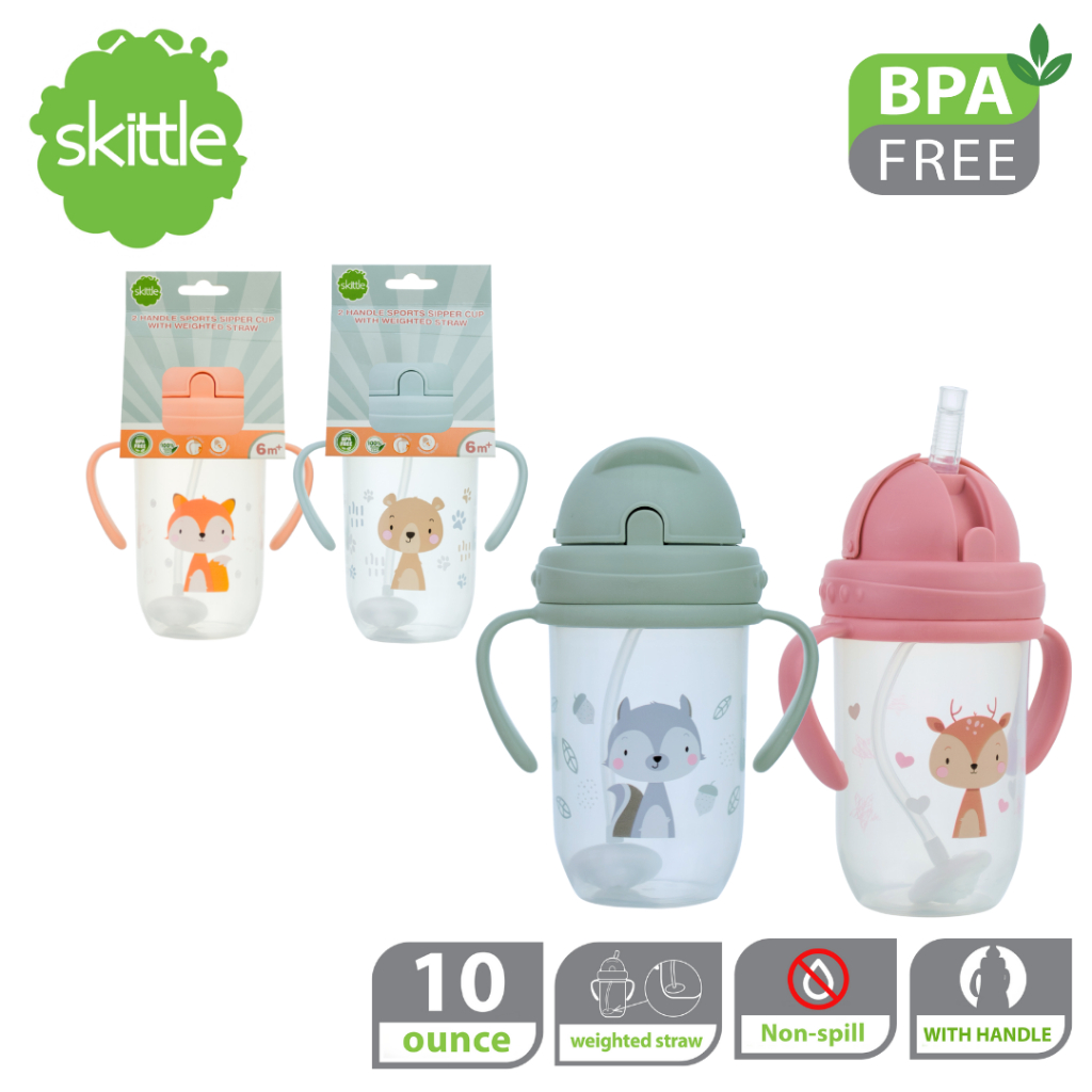 Skittle 10oz Straw Cup Sipper Cup With Weighted Straw Sippy Cup Leak ...