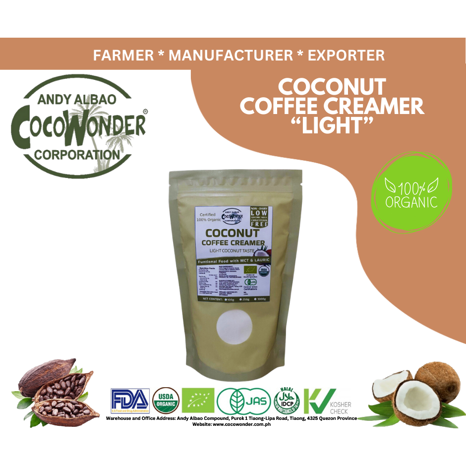COCONUT COFFEE CREAMER STRONG COCONUT TASTE - COCOWONDER - 100%ORGANIC ...
