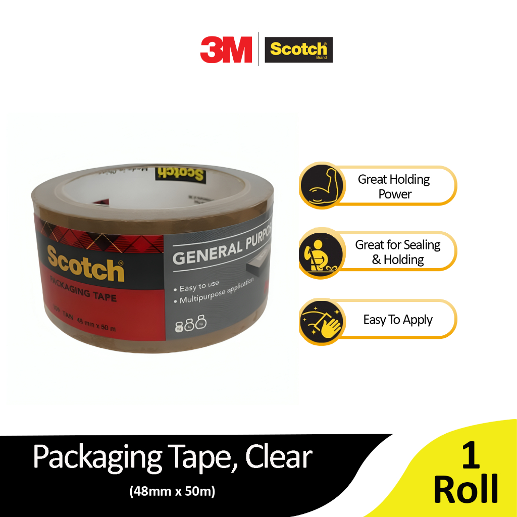 3M Scotch PACKAGING TAPE 309-PH OPP GEN PP CLEAR 48MM x 50M [MS3094850CLR] | Shopee Philippines