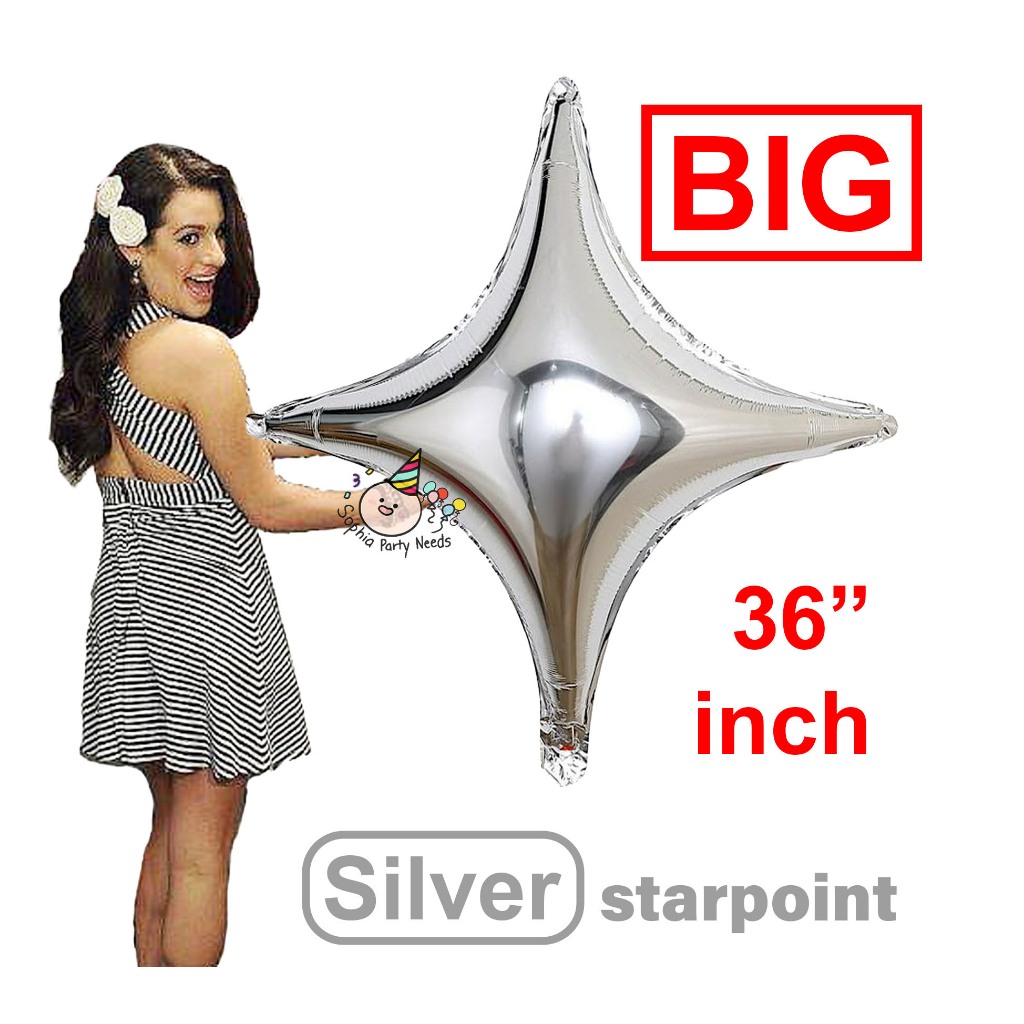 4 Side Star Point and Starburst Spike Foil Balloon Tala Diamond Shape ...