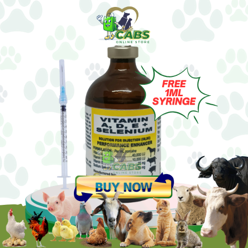 Vitamin ADE PLUS SELENIUM injection for animals 100 ml plus 1ml syringe ...