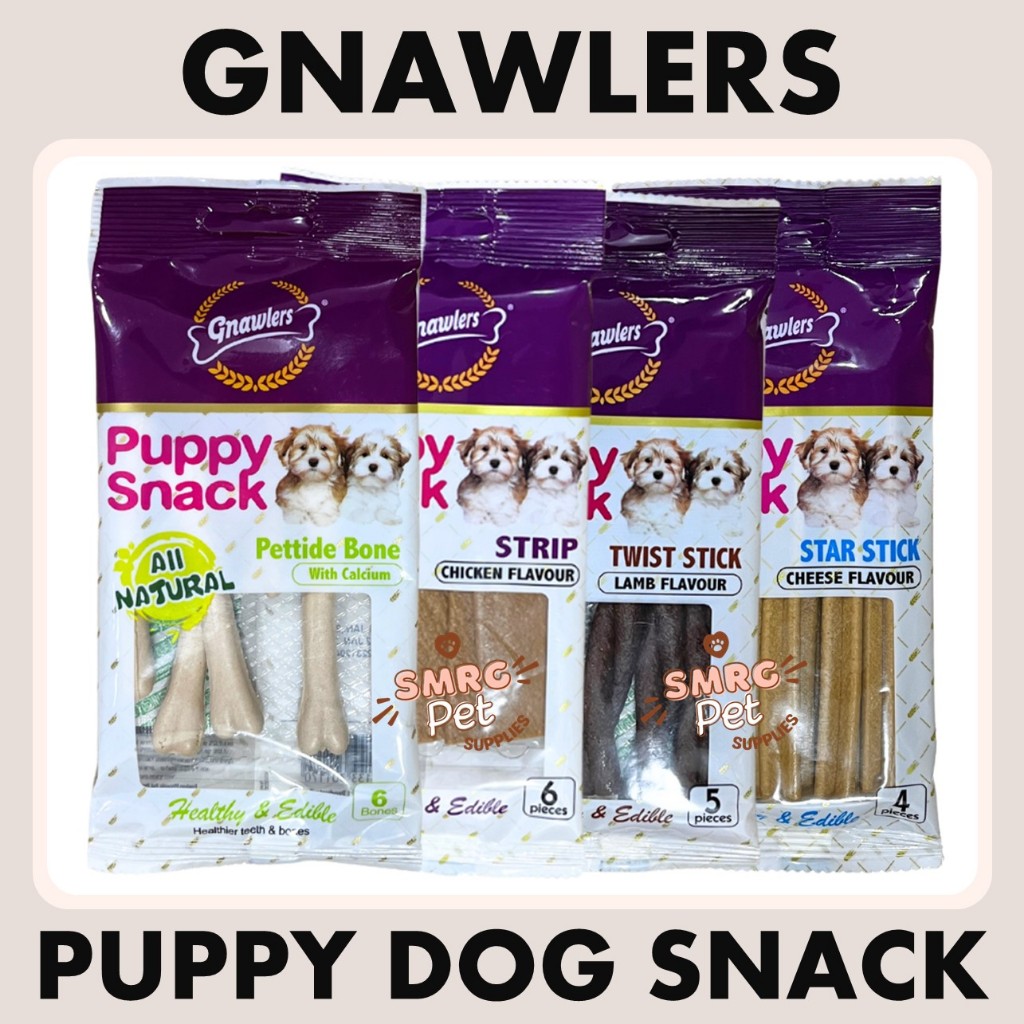 Gnawlers Puppy Dog Snack All Natural Healthy & Edible Stick Strip Star Cheese Lamb Chicken Milk ...