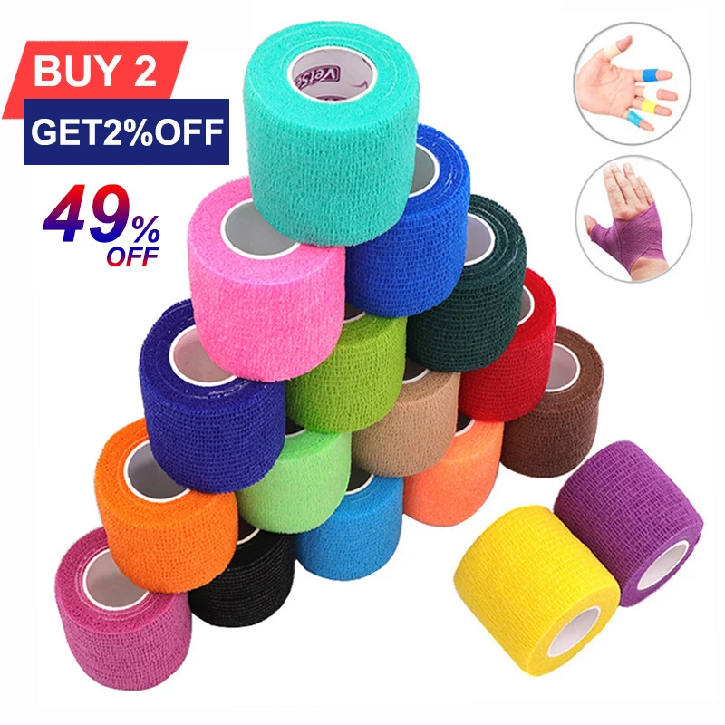 Colorful Athletic Wrap Tape Self Adhesive Elastic Bandage Elastoplast ...