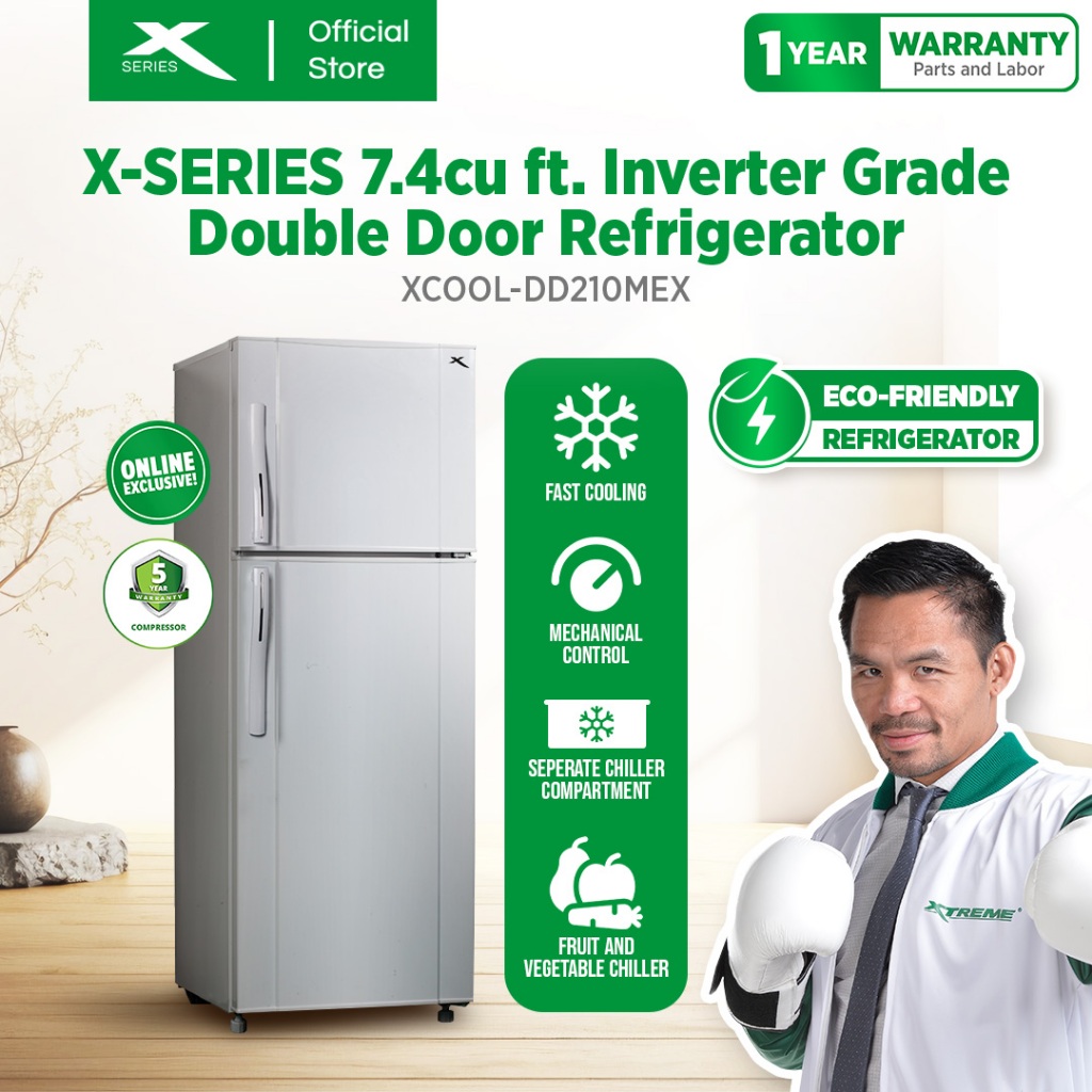 X-SERIES 7.4 cuft. Double Door Refrigerator Non-inverter Manual Defrost ...
